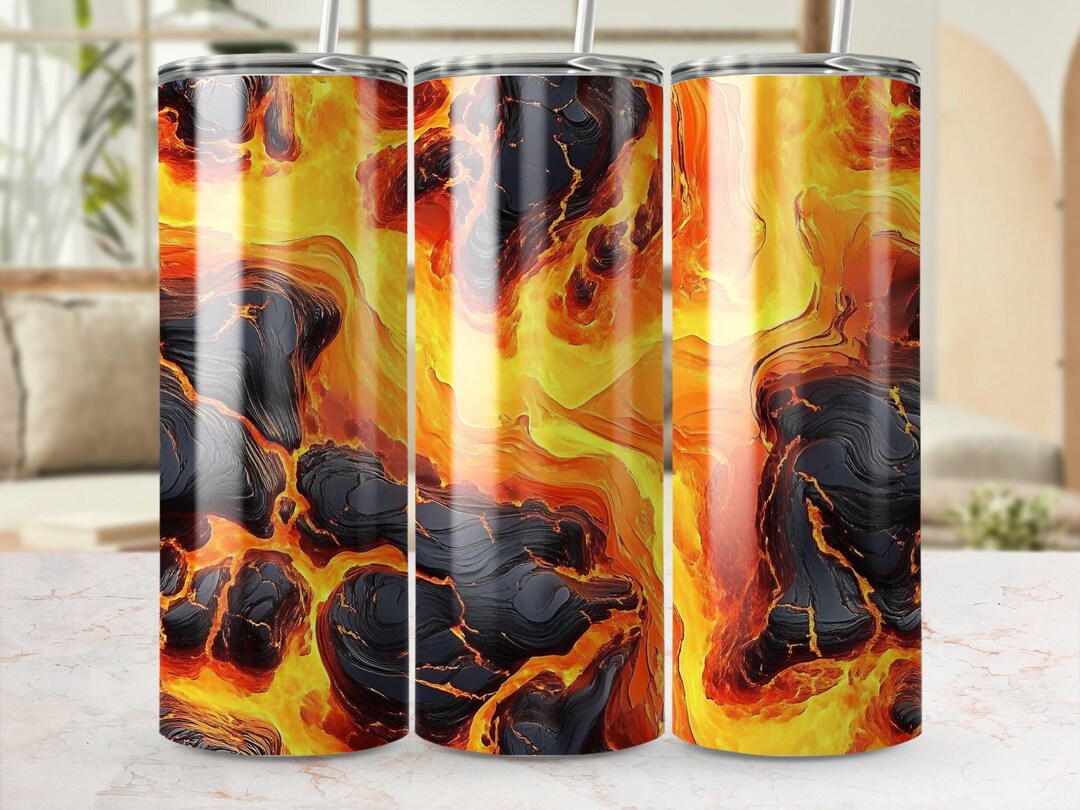 Lava Volcano Tumbler Wrap 20oz Skinny Sublimation Instant Digital ...