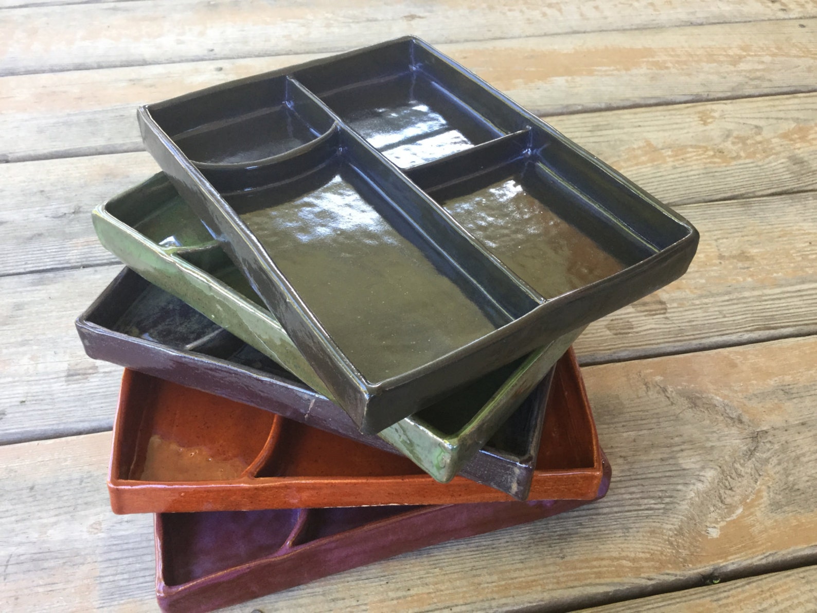 Personalized Divided Stoneware Plate - Etsy