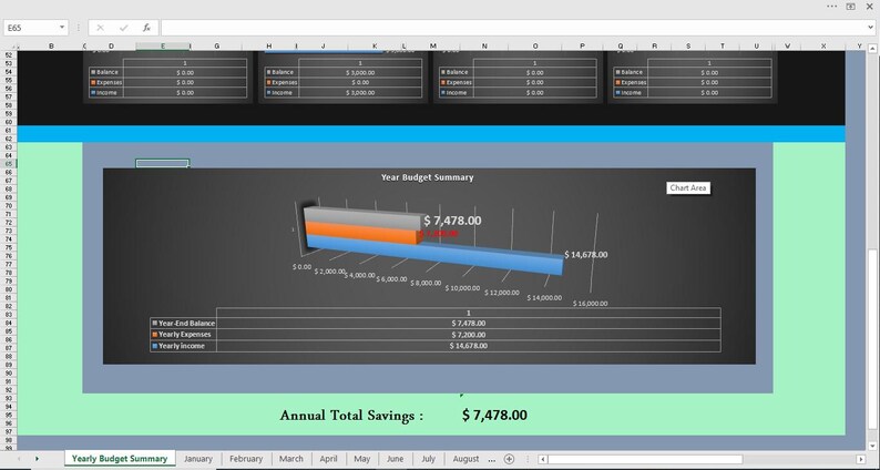 2026 Monthly & Annual Budget Spreadsheet | Interactive Excel Dashboard ...