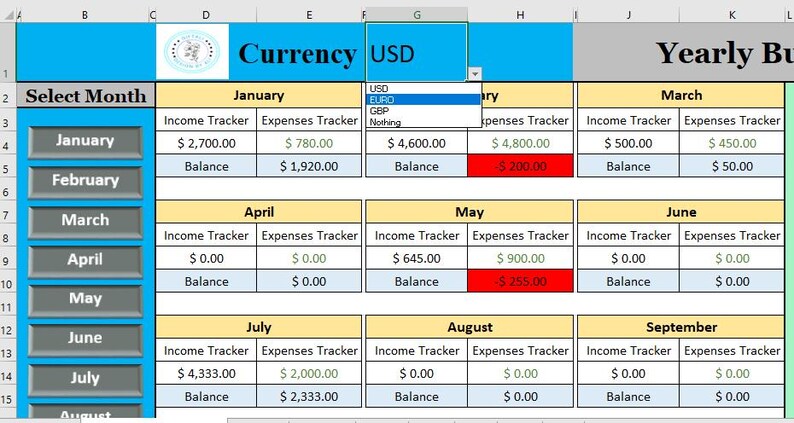 2026 Monthly & Annual Budget Spreadsheet | Interactive Excel Dashboard ...