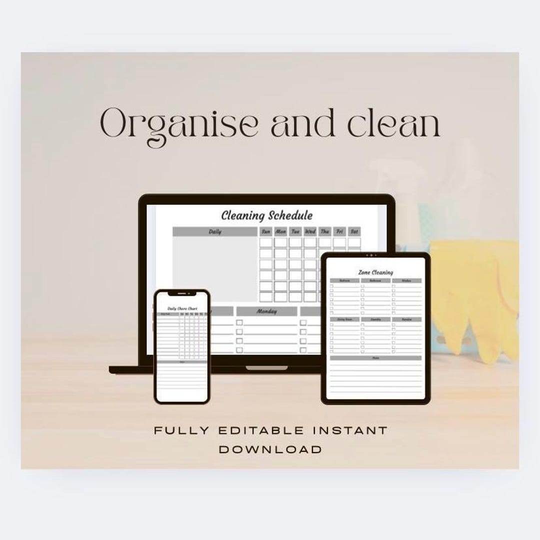 Ultimate Cleaning Schedule Bundle Editable,cleaning Planner Bundle A ...