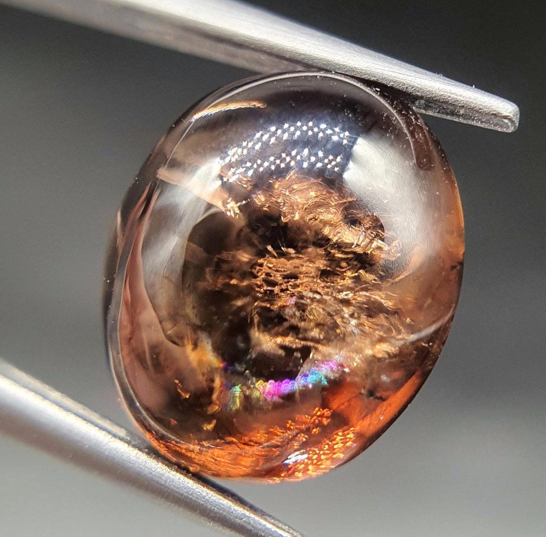 Natural Jacinth Zircon Cabochon, Oval Gemstone From Cambodia, 12x10mm ...