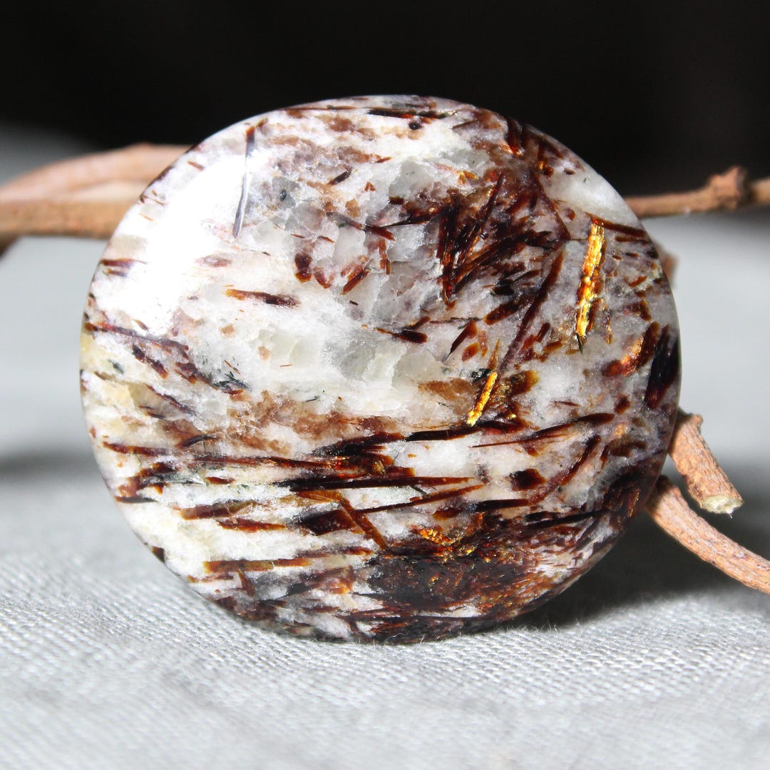 Bronze Sheen Astrophyllite on Albite Palm Stone From Kola Peninsula ...