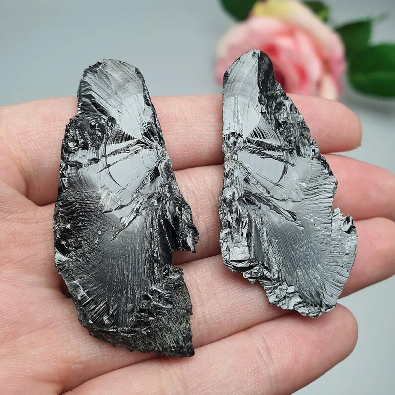 Rare Black Spinel Pair Slabs Thailand Gemstone for Wire Wrap, Jewelry ...