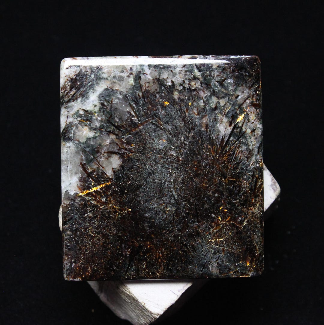 Astrophyllite Palm Stone Cabochon: Rare Eveslogchorr Rectangle Stone - Etsy
