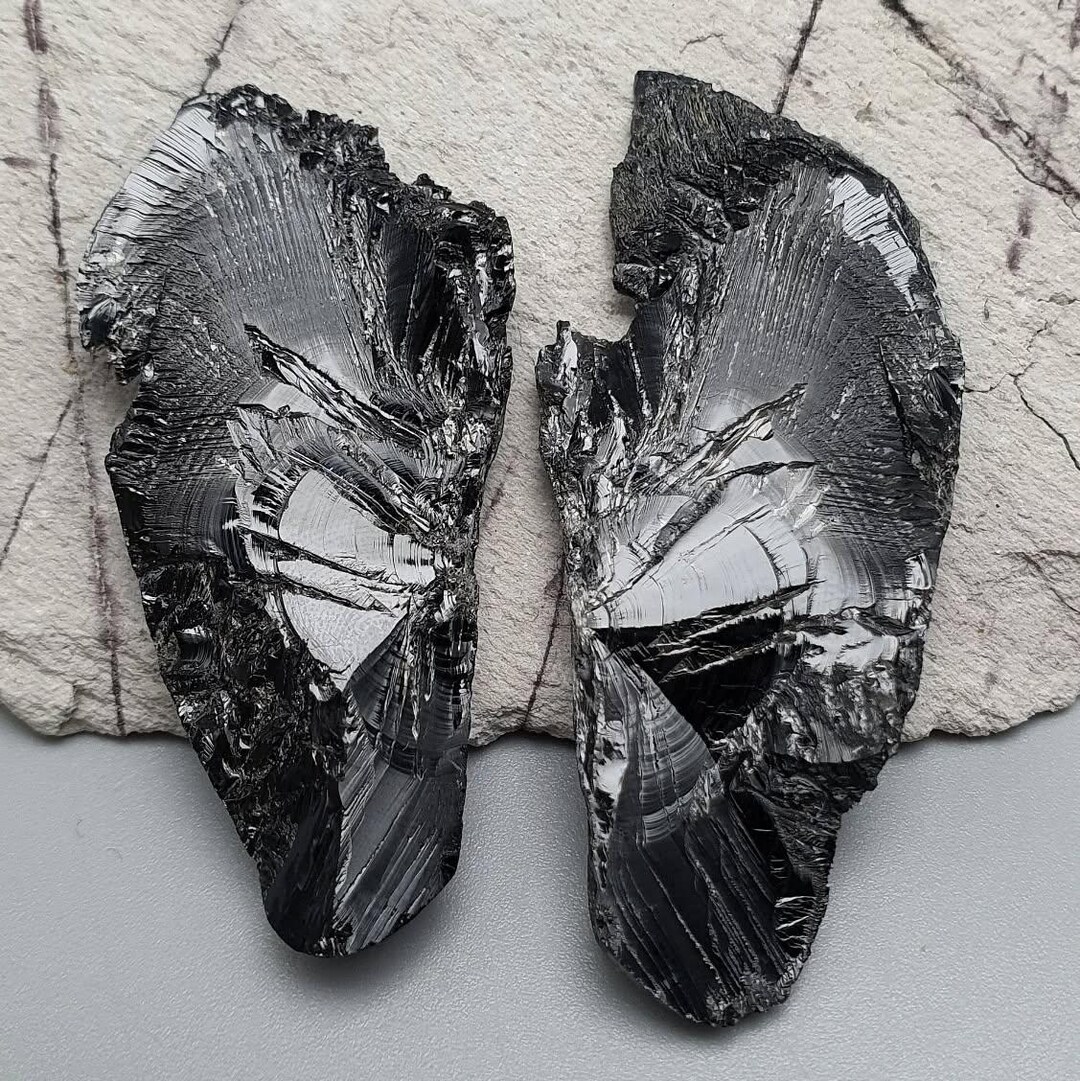 Rare Black Spinel Pair Slabs Thailand Gemstone for Wire Wrap, Jewelry ...