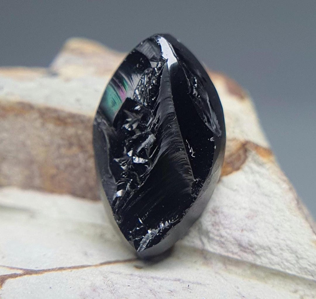 3.69ct Black Spinel Cabochon, Thailand Pleonaste Gemstone - Etsy