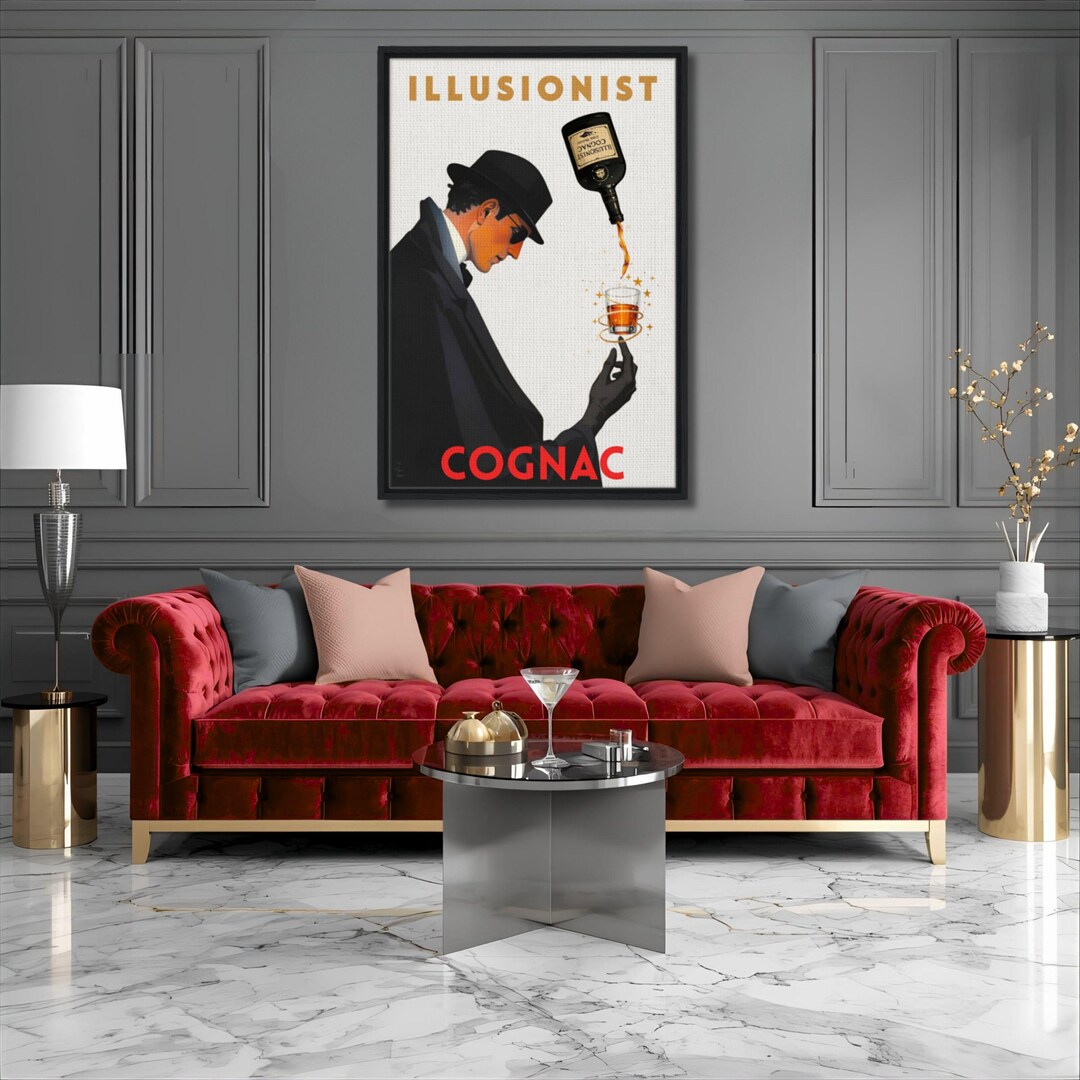 Vintage Cocktail Cognac Ad Poster Print - Framed Retro Wall Decor - Etsy