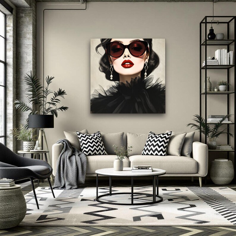 Retro Fashion Model Glam Poster Print - Chic Runway Wall Art - Etsy