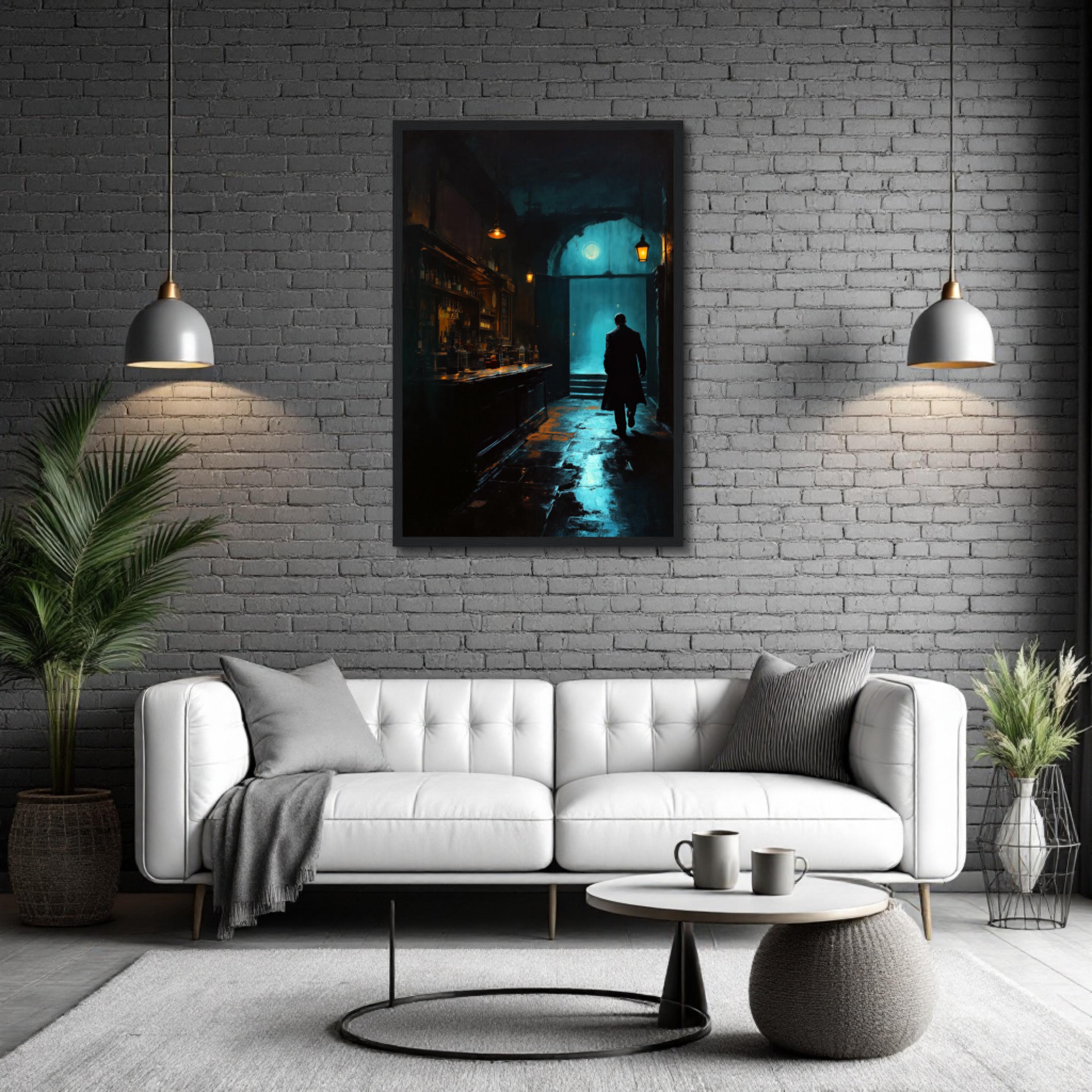 Bootleg Speakeasy Bar Art Print - Film Noir Moody Night Scene - 1920s ...