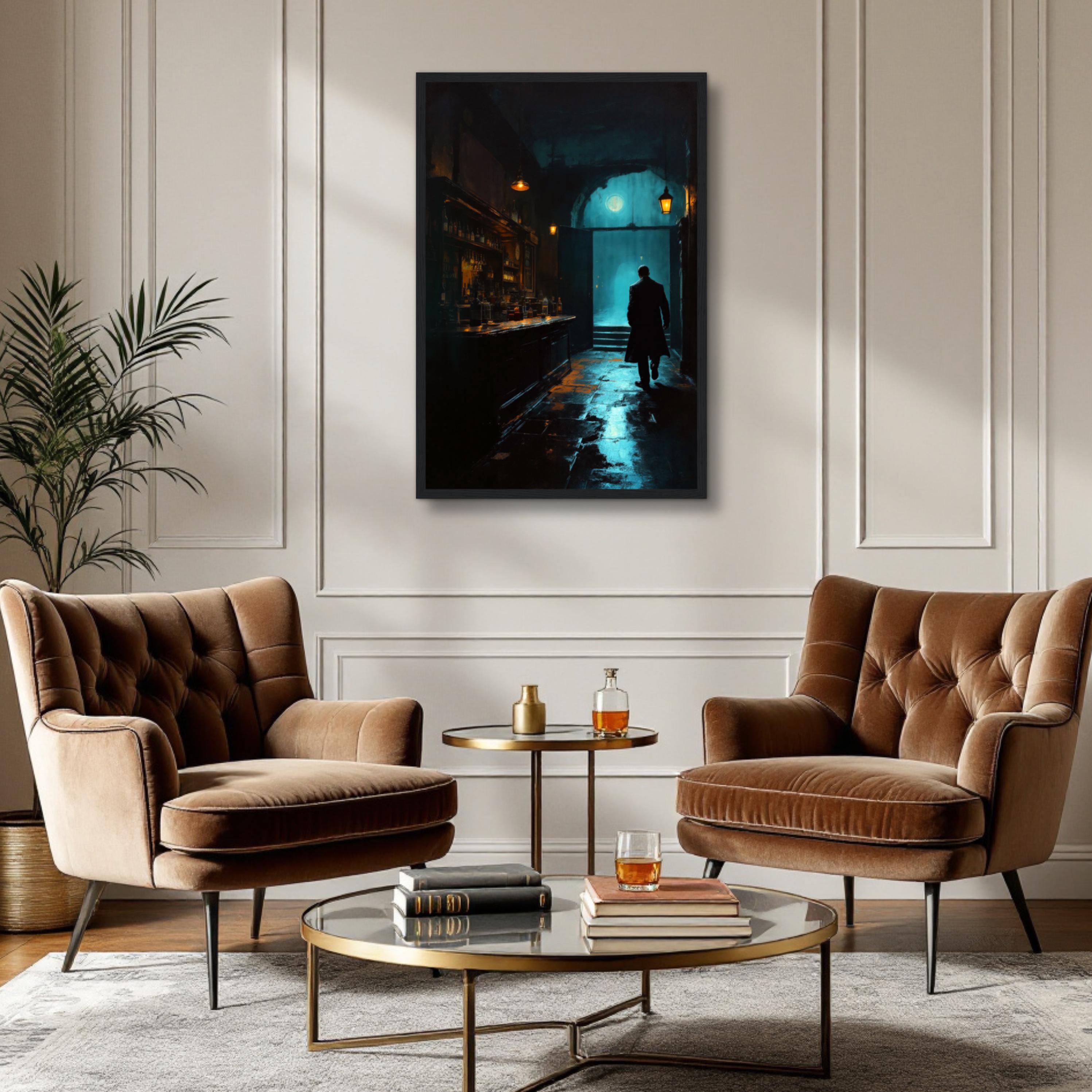 Bootleg Speakeasy Bar Art Print - Film Noir Moody Night Scene - 1920s ...