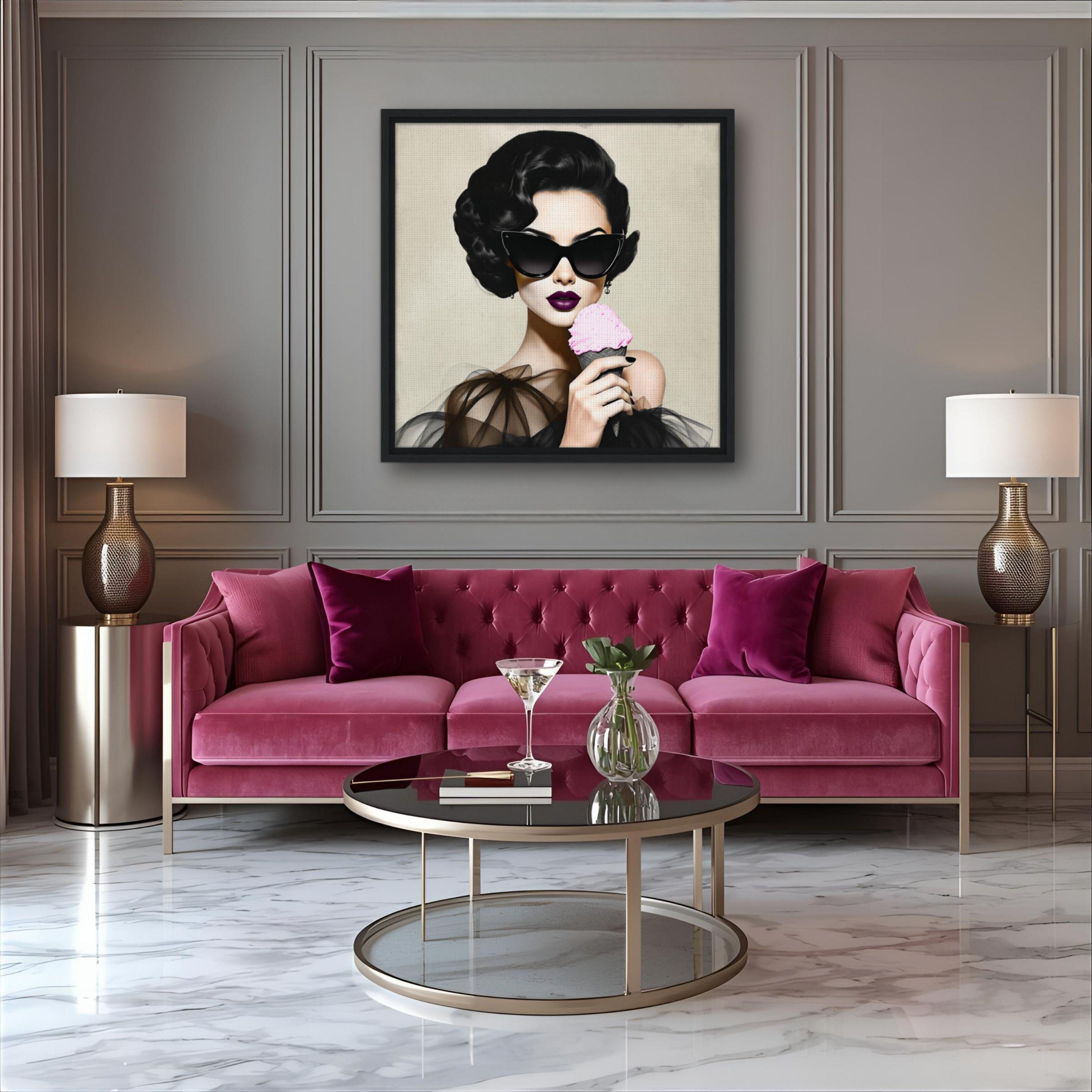 Retro Glam Fashion Model Art Poster Print - Framed Chic Wall Decor - Etsy