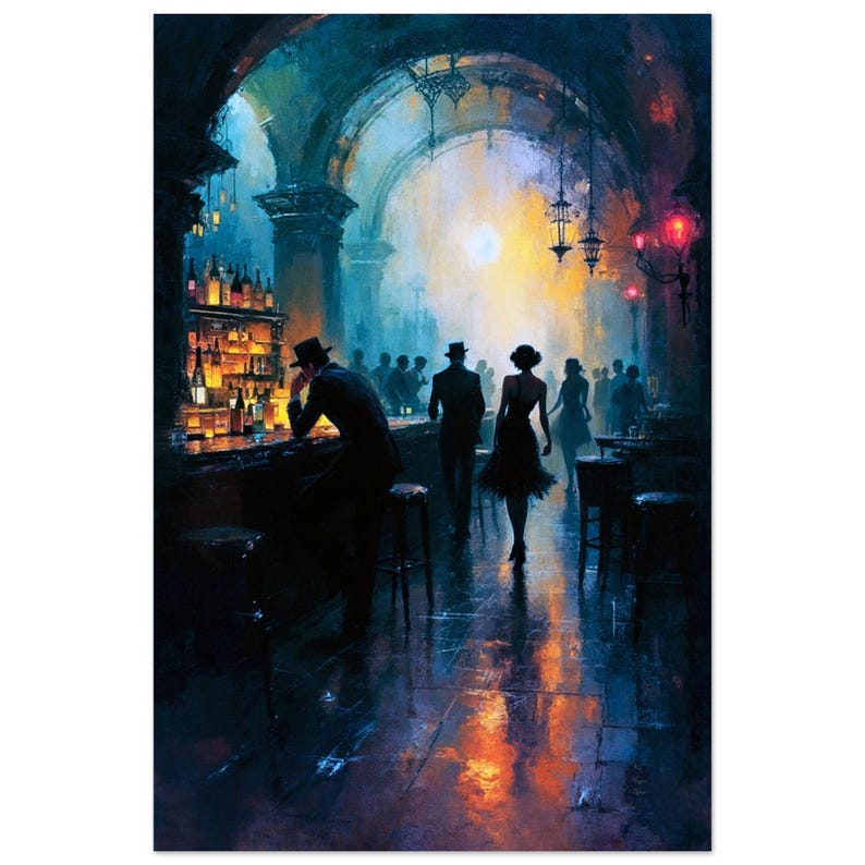 Vintage Speakeasy Art Deco Print - Retro Prohibition Bar Wall Decor ...