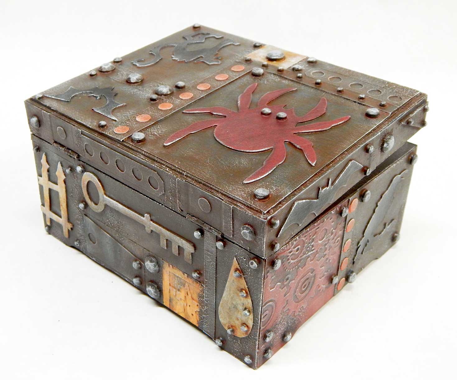 Steampunk Style Halloween Assemblage Treasure Box - Etsy