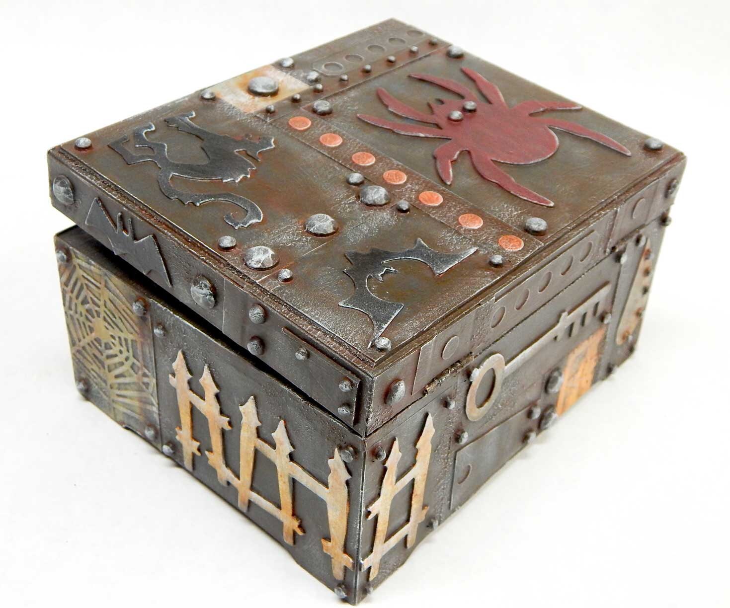 Steampunk Style Halloween Assemblage Treasure Box - Etsy