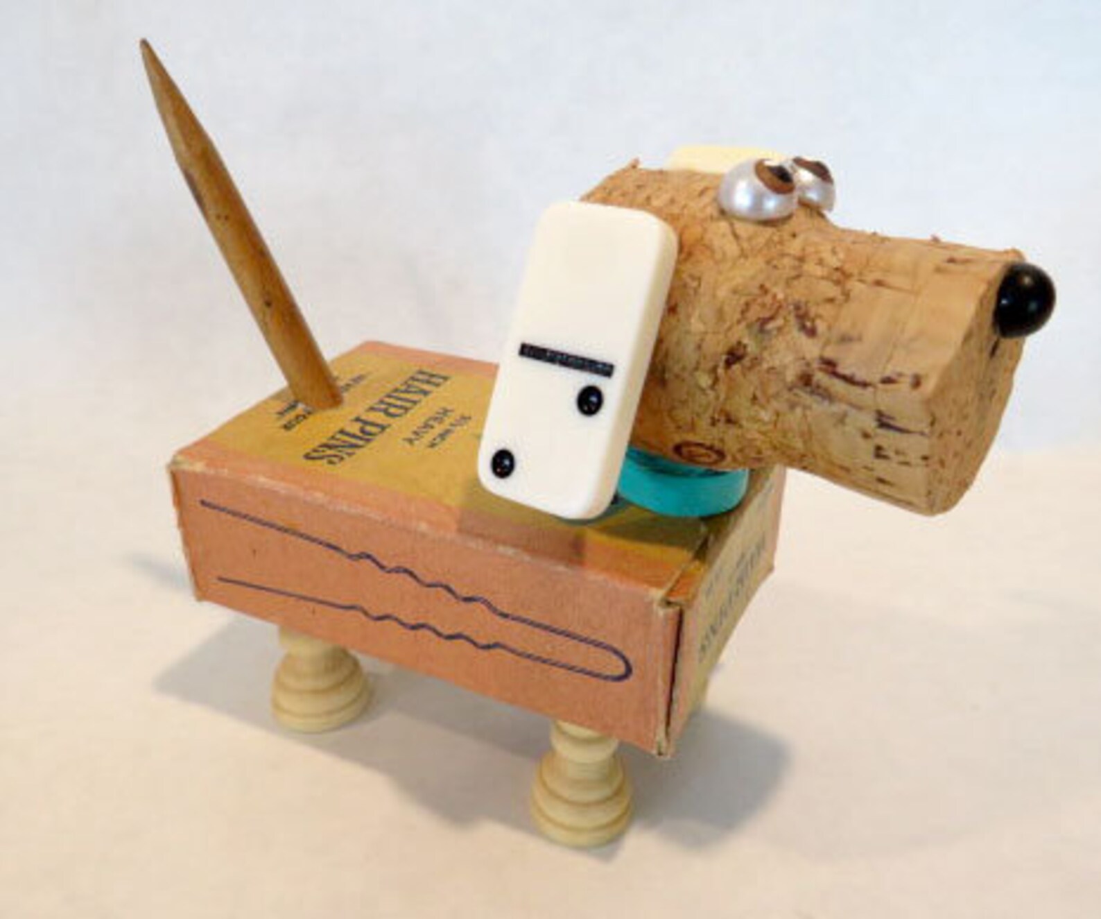 Assemblage Art Mini Mutt Tiny Dog Pink Hair Pin Box Figure - Etsy