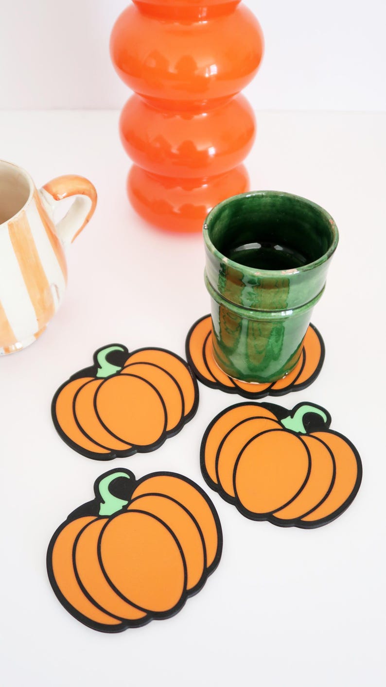 Dessous de Verre Citrouille - Halloween - Imprimé en 3D - En lot de 2 ...