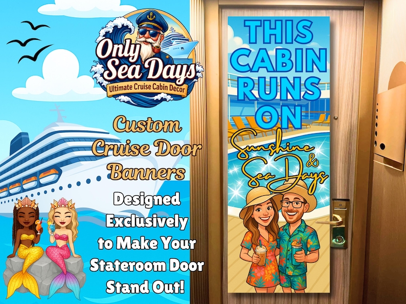 Custom Cruise Cabin Door Banner: Tropical Couple Poolside Sign - Etsy