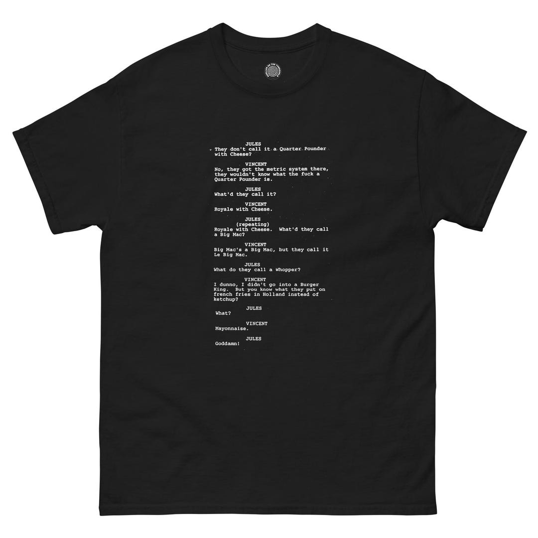 Pulp Fiction - Royale With Cheese - Screenplay DARK - Etsy