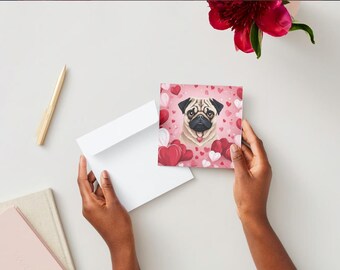 Pug Printable PDF Valentine's Day Card - Etsy