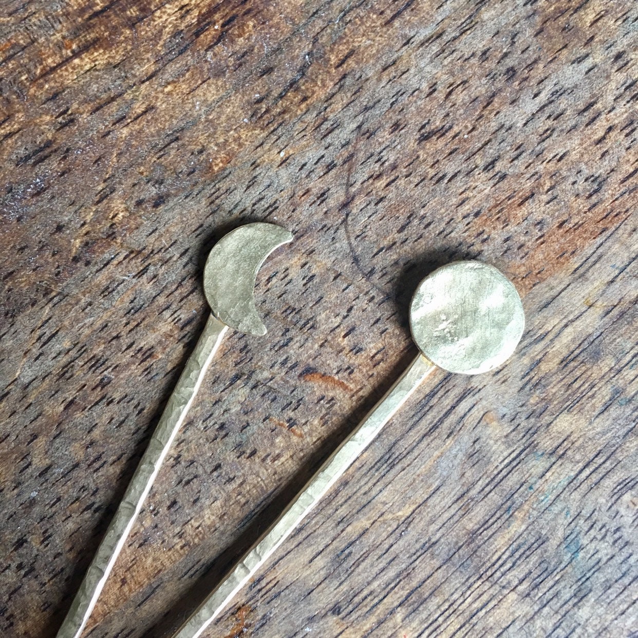 Moon Phase Hair Sticks Copper Crescent Moon and Full Moon Hair - Etsy