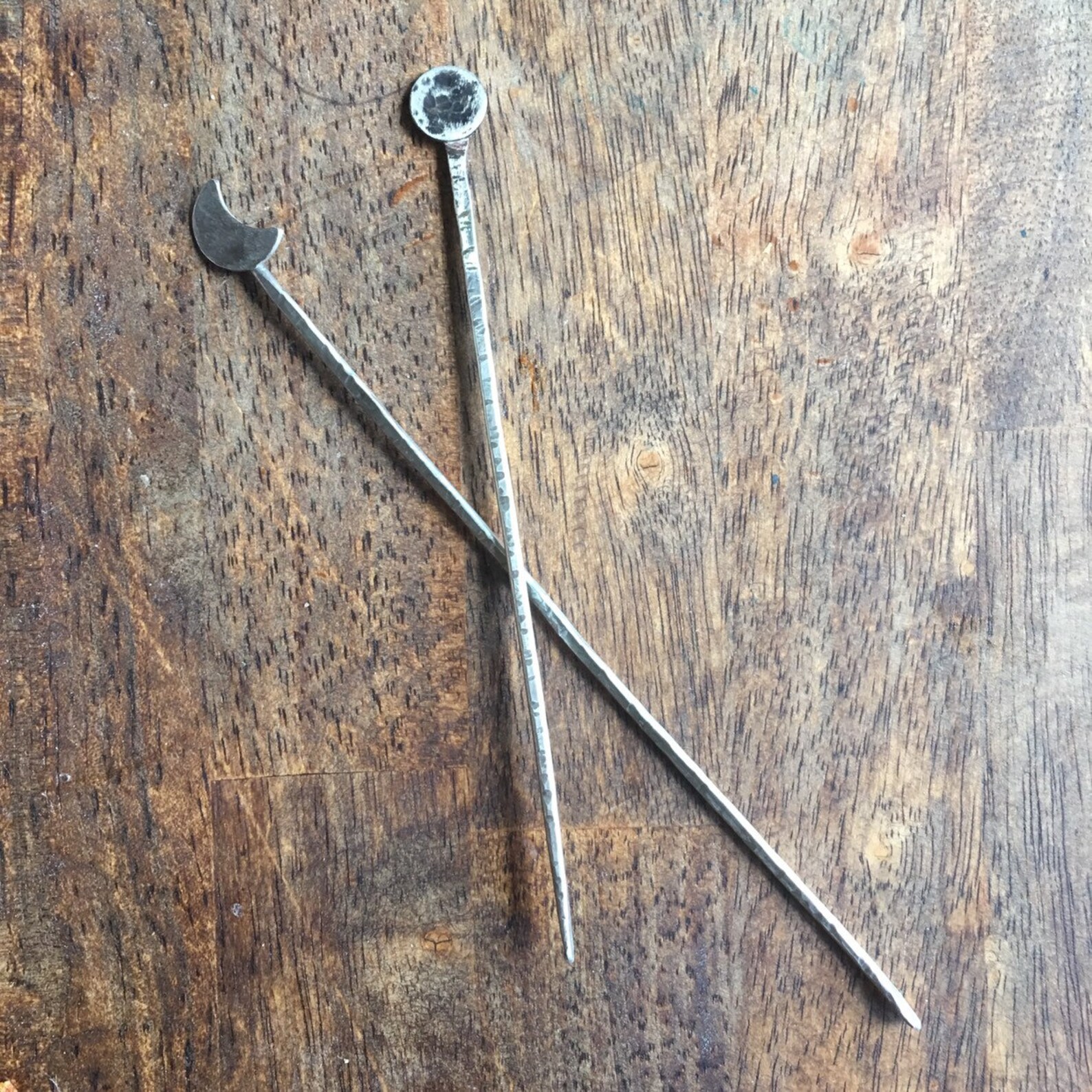 Moon Phase Hair Sticks Copper Crescent Moon and Full Moon Hair - Etsy