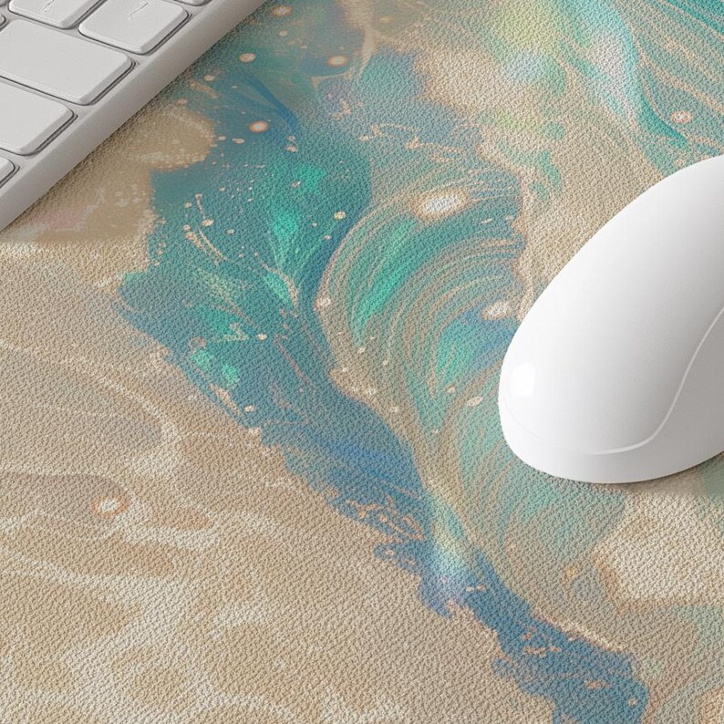 Aesthetic Ocean Waves Desk Mat, Coastal Home Office Decor, Gamer Mouse ...
