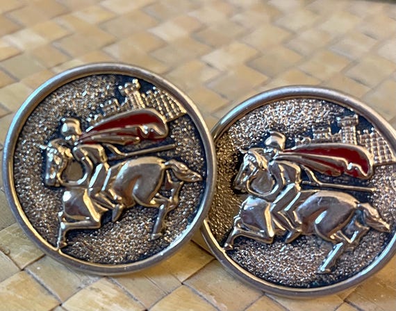 Vintage Swank Knight on Horseback Cuff Links, Husband… - Gem