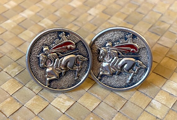 Vintage Swank Knight on Horseback Cuff Links, Husband… - Gem