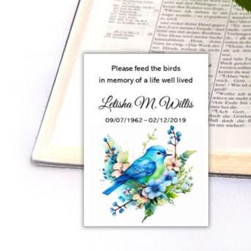 Bird Seed Memorial Packets - Etsy
