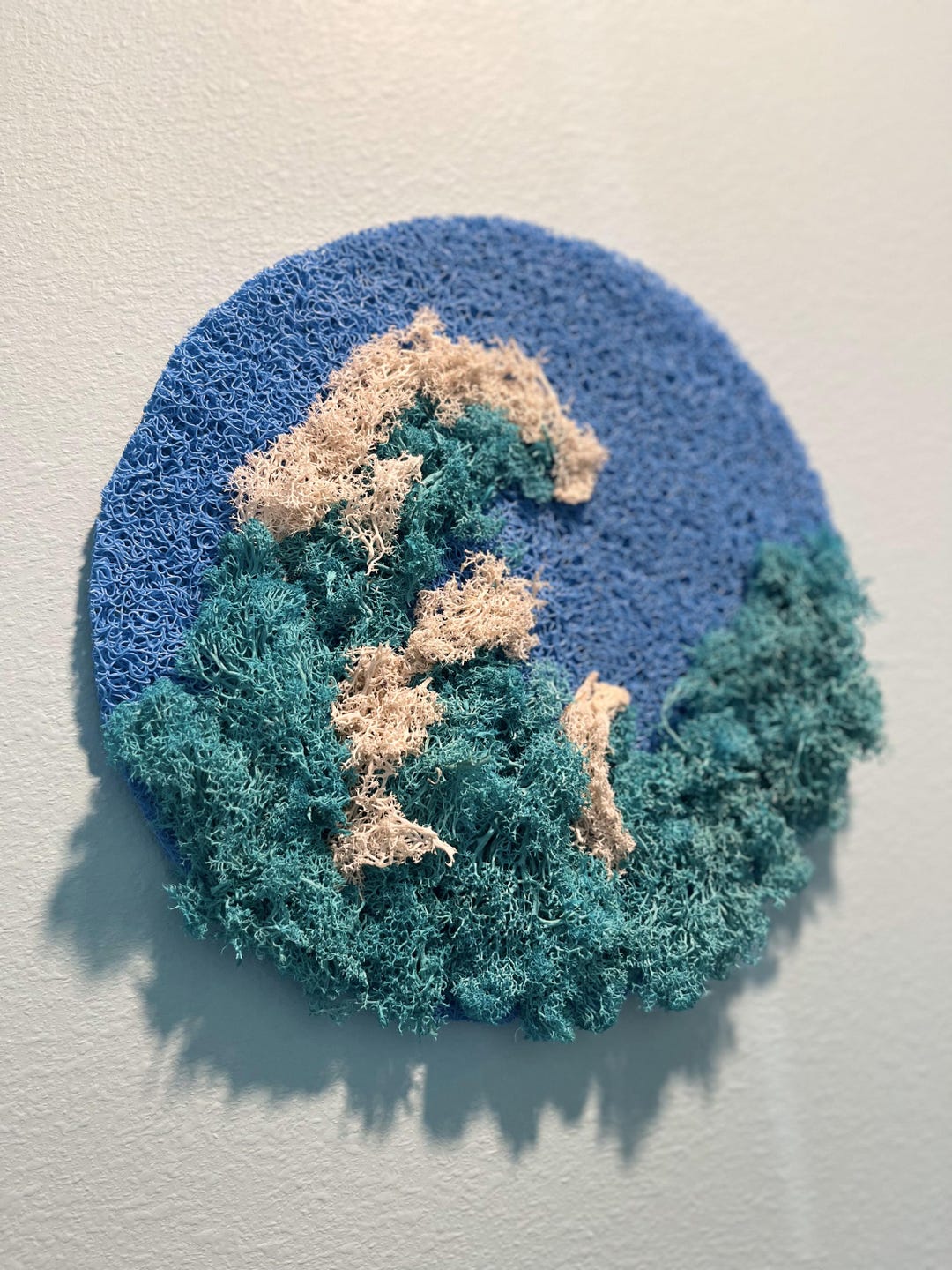 Round Moss Wall Art Decor - Ocean Wave Theme - 12 Inches - Etsy