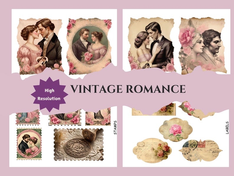 Vintage Romance Junk Journal Printables, Vintage Love, Victorian ...