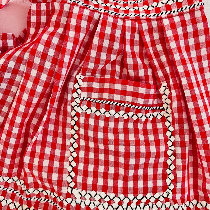 Red Gingham Apron - Etsy