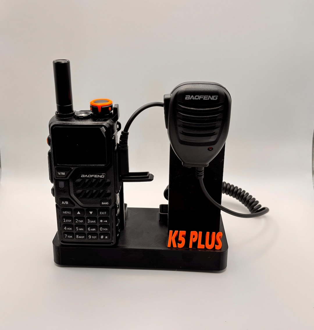 Baofeng K5 PLUS Radio Stand – Custom Call Sign, Mic Holder, 3D Printed ...