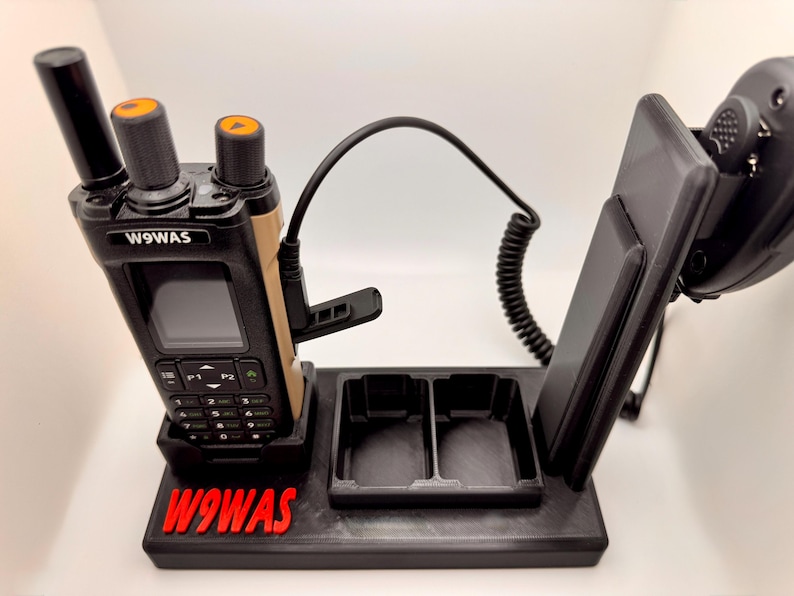 Custom Baofeng DM-32/UV-32 Radio Desktop Stand: Mic Holder, Battery ...