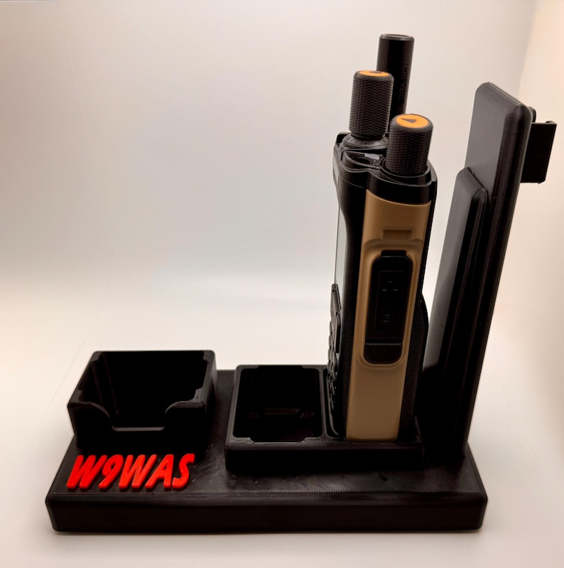 Custom Baofeng DM-32/UV-32 Radio Desktop Stand: Mic Holder, Battery ...