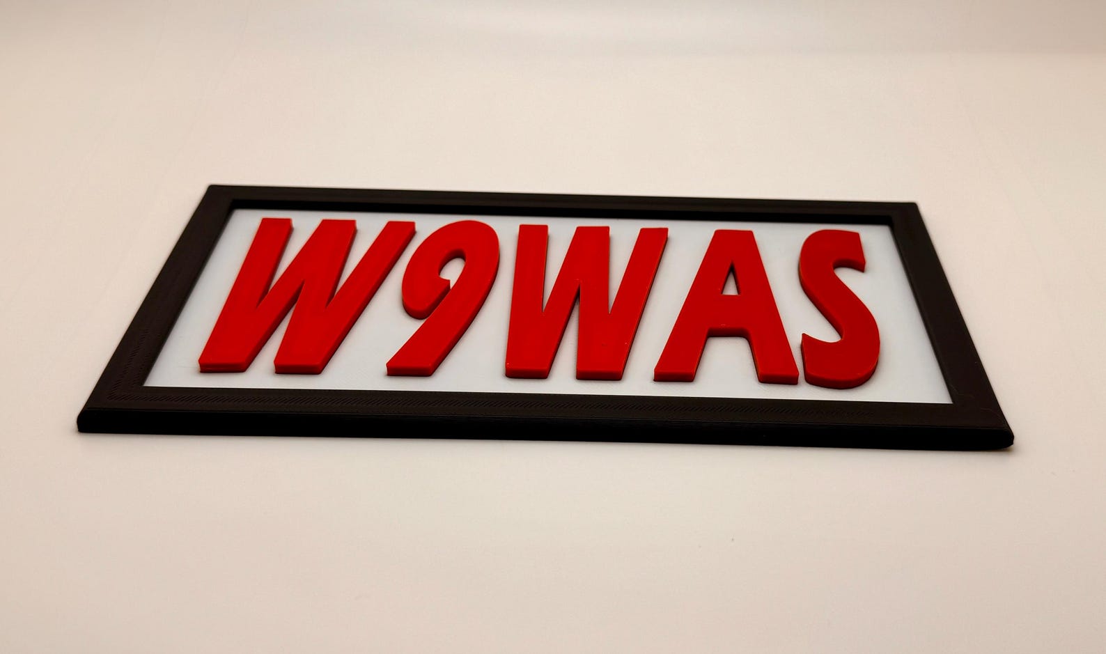 Custom 3D Printed Ham Radio Callsign Plaque: Black Frame, White ...