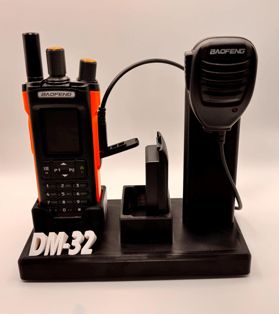 Baofeng DM-32 / UV-32 Desktop Radio Stand – Custom Call Sign Mic Holder ...