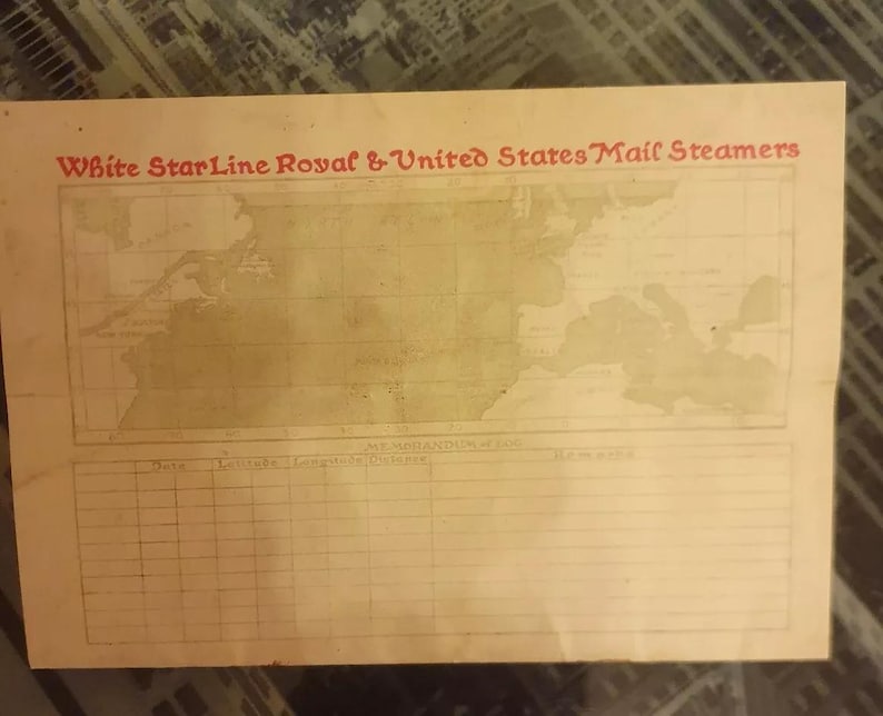 Museum Reproduction Facsimile White Star Line Titanic First Class ...