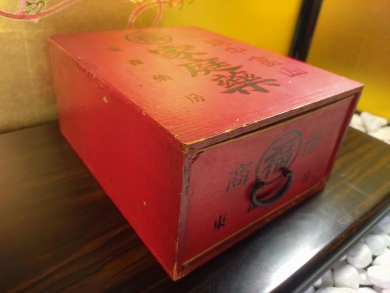 Vintage Showa Era Red Medicine Box – Japanese Retro Decor - Etsy
