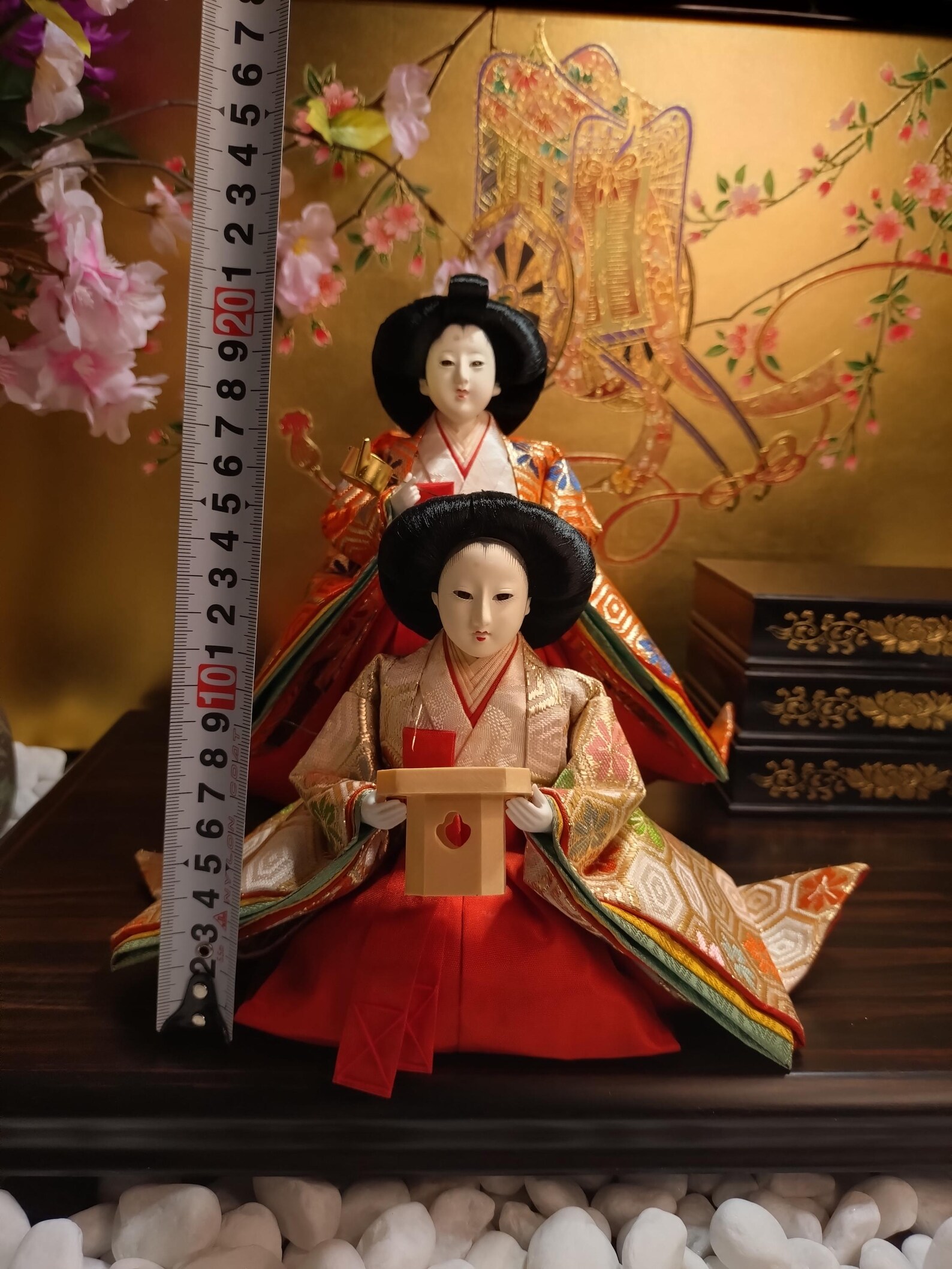 Traditional Japanese Hina Dolls Three Court Ladies Set - Luxurious ...