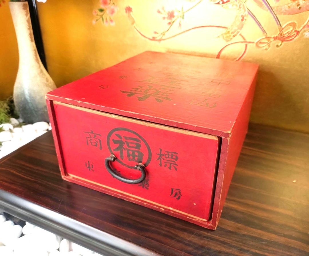 Vintage Showa Era Red Medicine Box – Japanese Retro Decor - Etsy