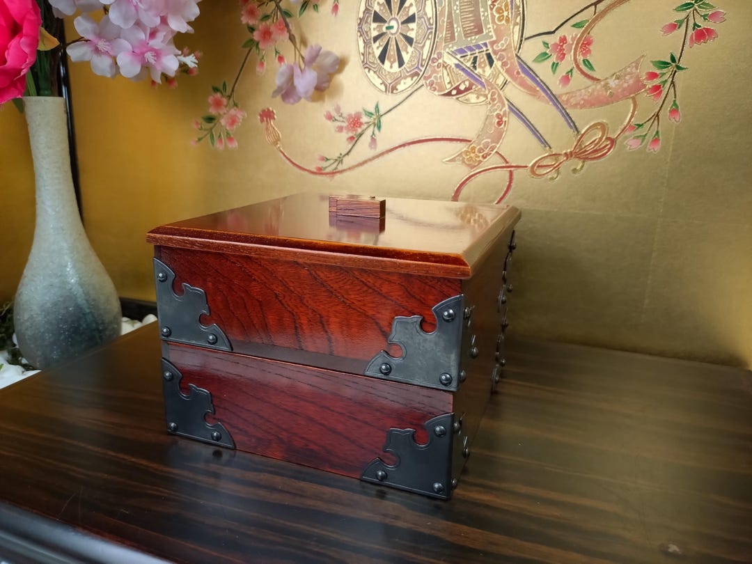 Vintage 1970s Lacquered Wooden Tansu Box: Japanese Trinket Organizer - Etsy