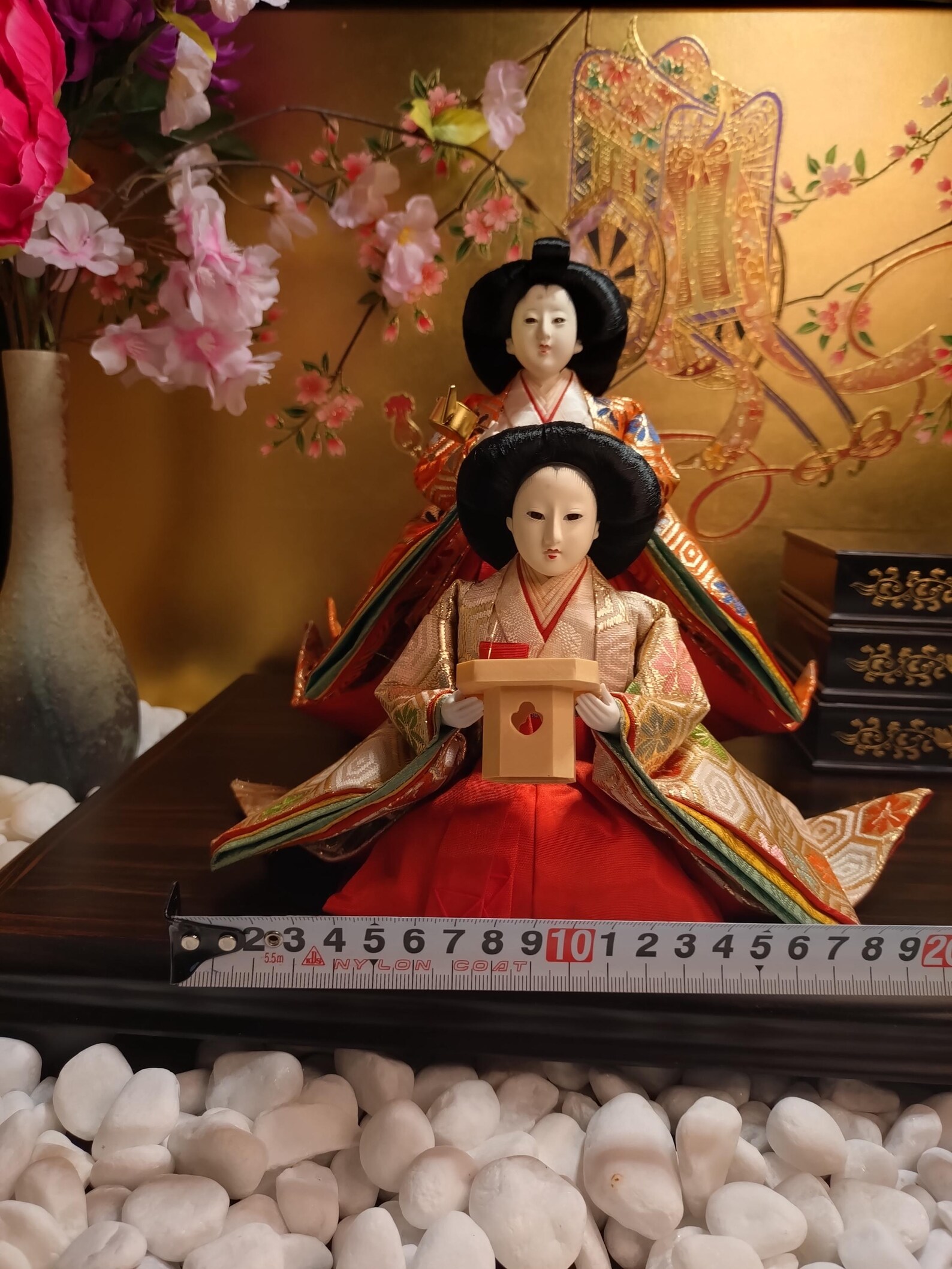 Traditional Japanese Hina Dolls Three Court Ladies Set - Luxurious ...