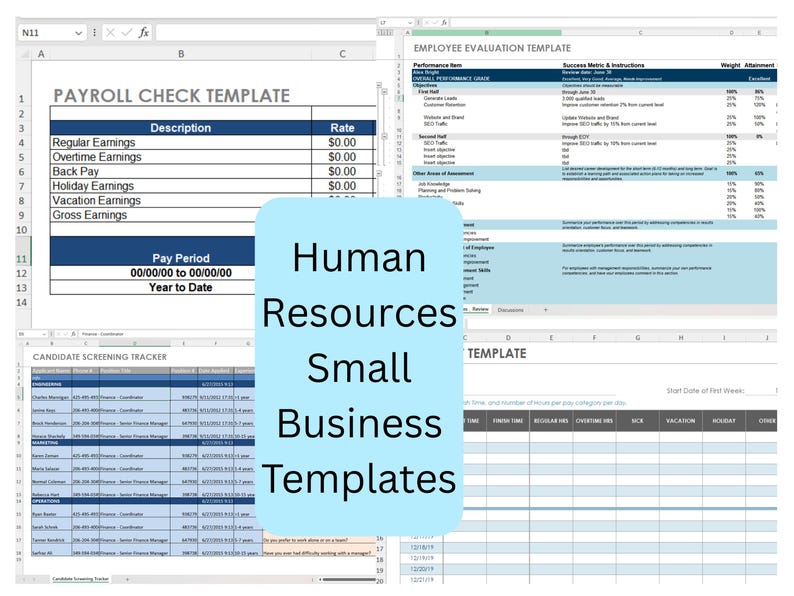 Human Resource Excel Template | Employee Management & HR Tracker - Etsy