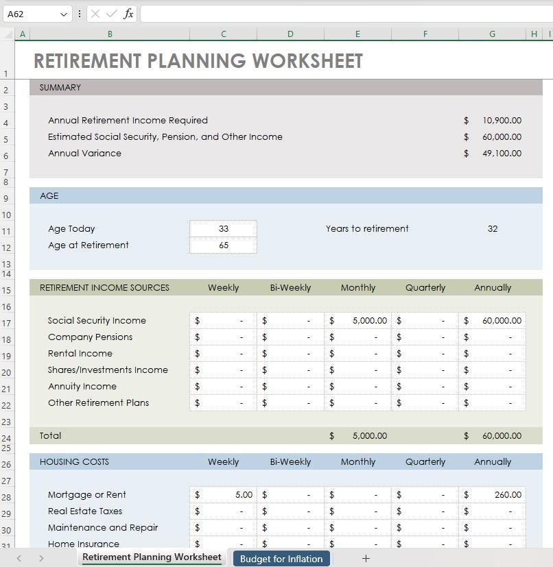 Personal Financial Planning Excel Template | Budget & Savings Tracker ...