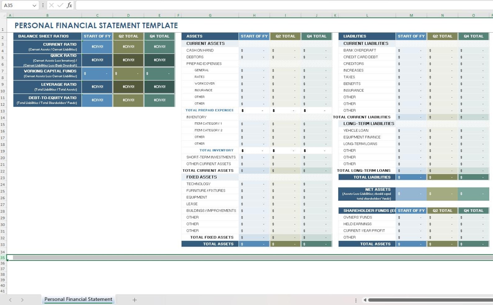 Personal Financial Planning Excel Template | Budget & Savings Tracker ...