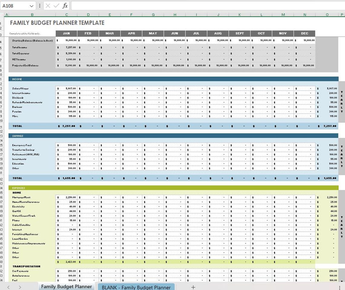Personal Financial Planning Excel Template | Budget & Savings Tracker ...