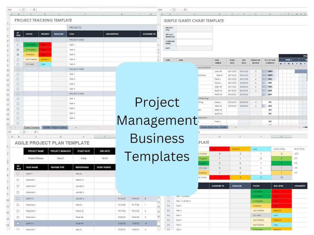 Project Management Excel Template | Task & Timeline Tracker - Etsy