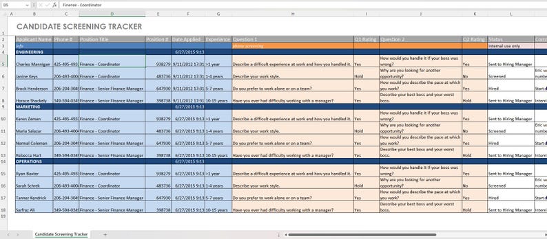 Human Resource Excel Template | Employee Management & HR Tracker - Etsy